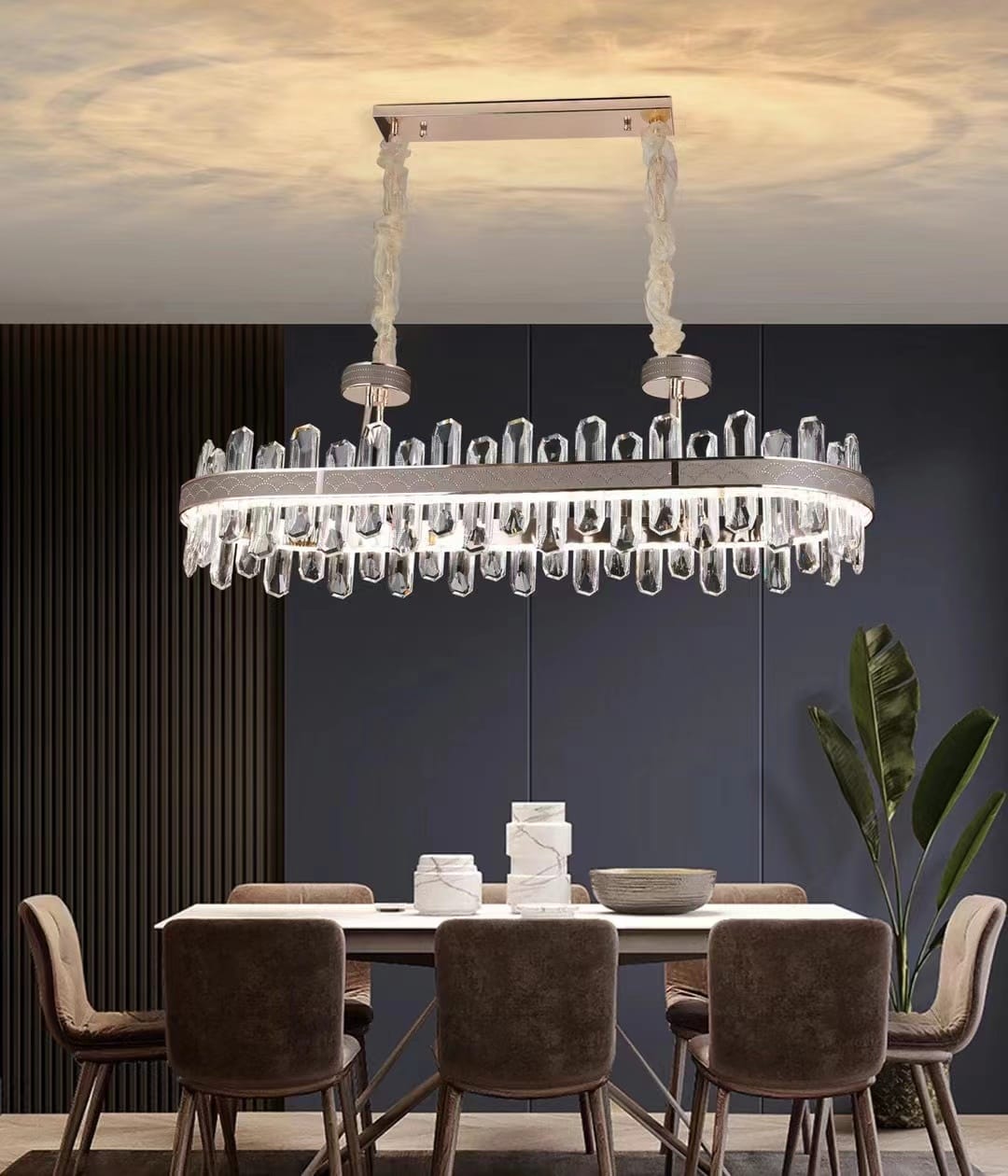 Decorative Custom New Style Large Modern Glass Rectangular Lighting ...